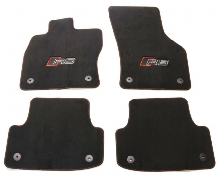 Audi RS3 (8V) premium velor floor mat set with RS logo black/red ...