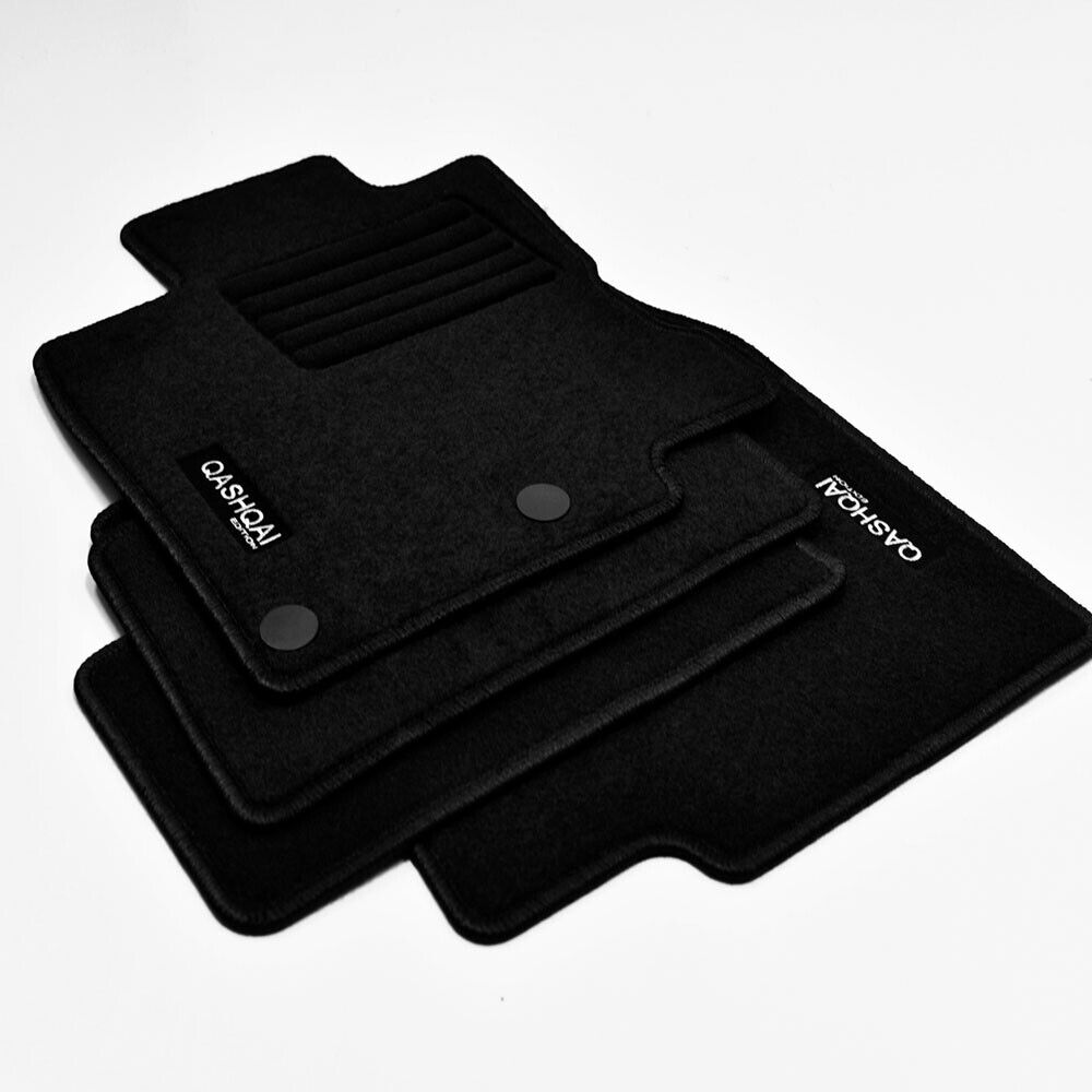 Velor Logo floor mats for Nissan Qashqai II J11 from 2014 - 2022 ...