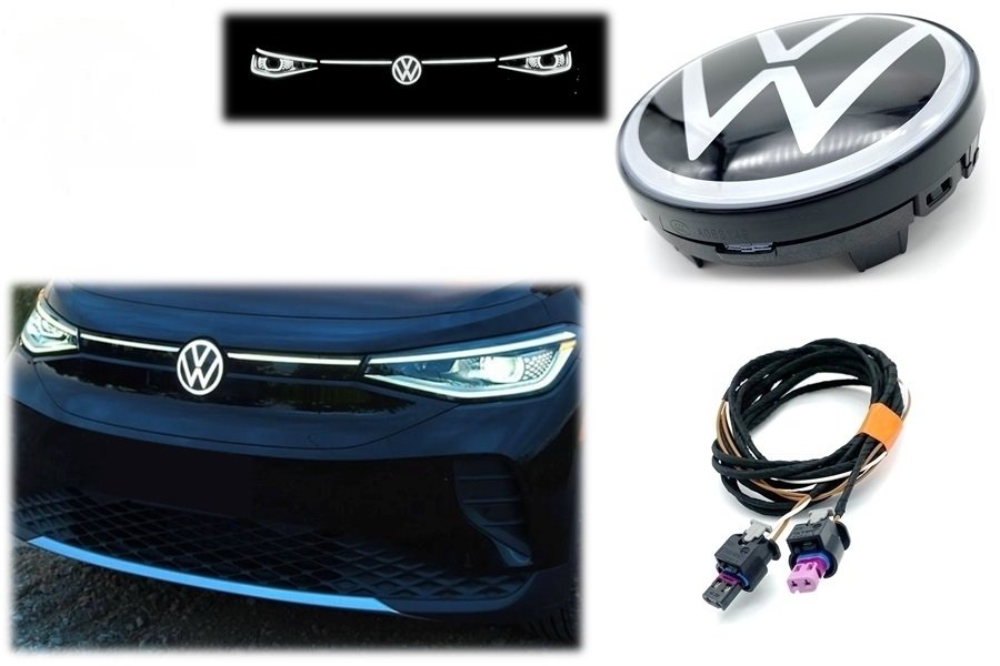 VW ID.5 white LED VW logo grille retrofit package - StreetStylez.ch ...