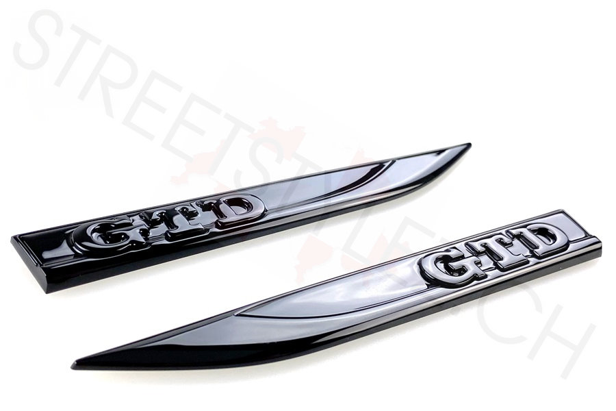 VW Golf 7 (5G) GTD fender lettering Black SET - StreetStylez.ch - Your ...
